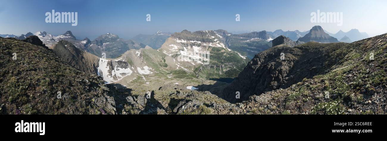 panorama from Dragons Tail Mountain in Glacier National Park ...
