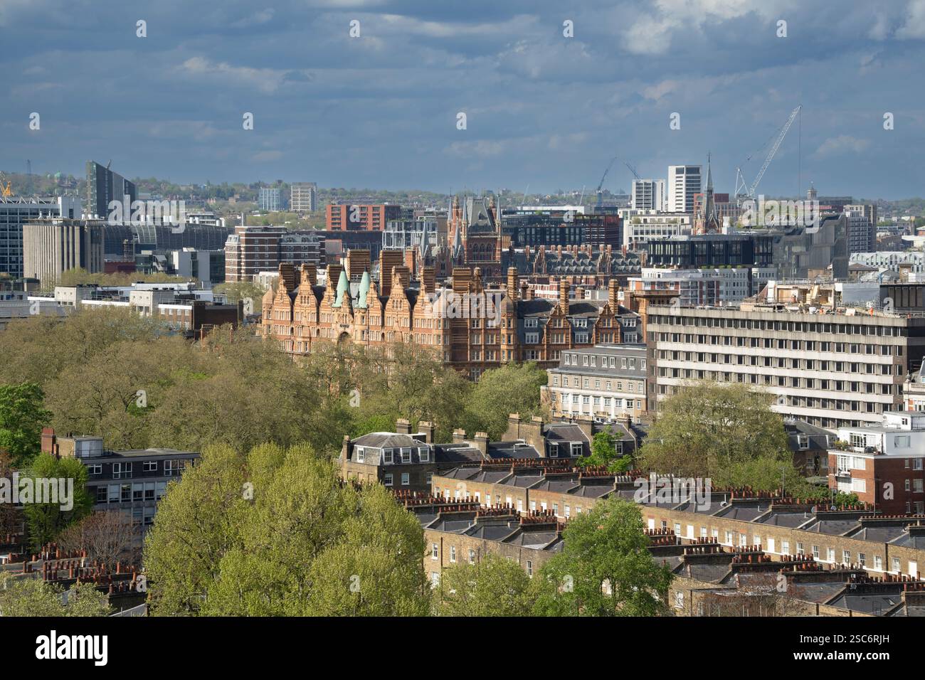 London, UK. View of surrounding modern and historic buildings ...