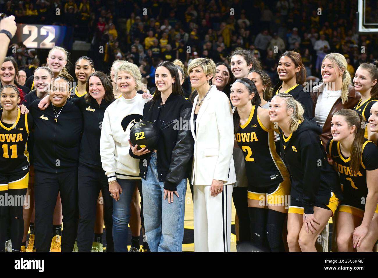 IOWA CITY, IA - FEBRUARY 02: Former Iowa player Caitlin Clark poses ...