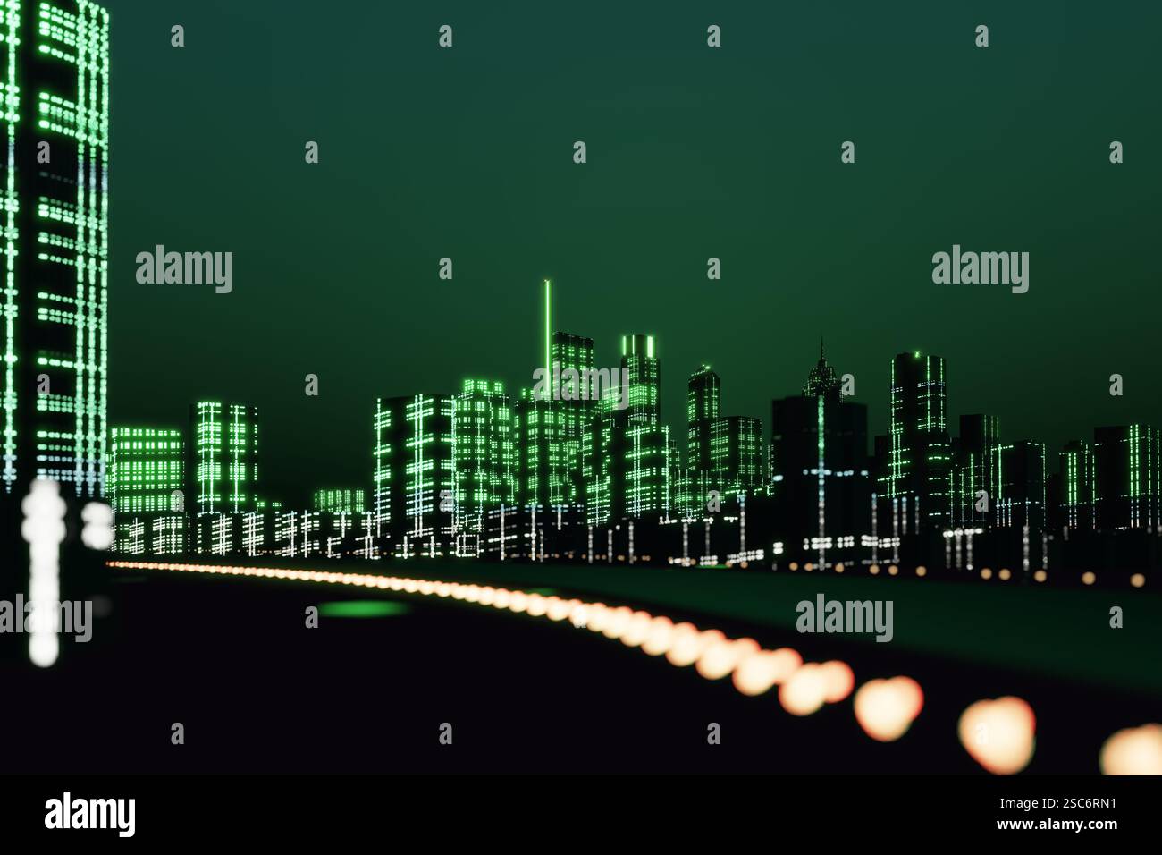 Rendered CGI scene of detailed 3D model representing the Center City ...