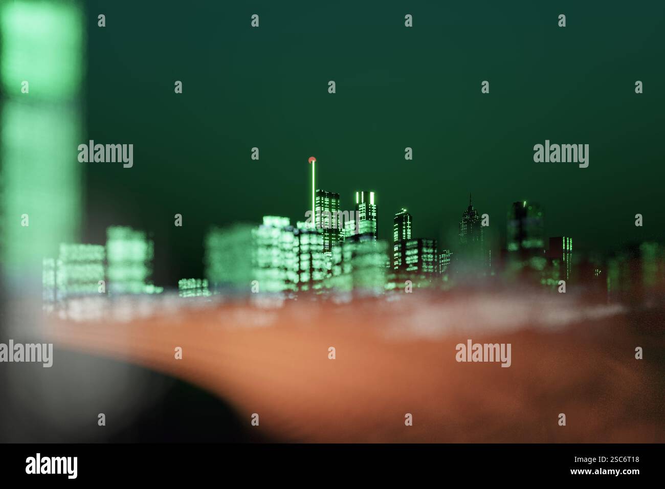 Rendered CGI scene of detailed 3D model representing the Center City ...