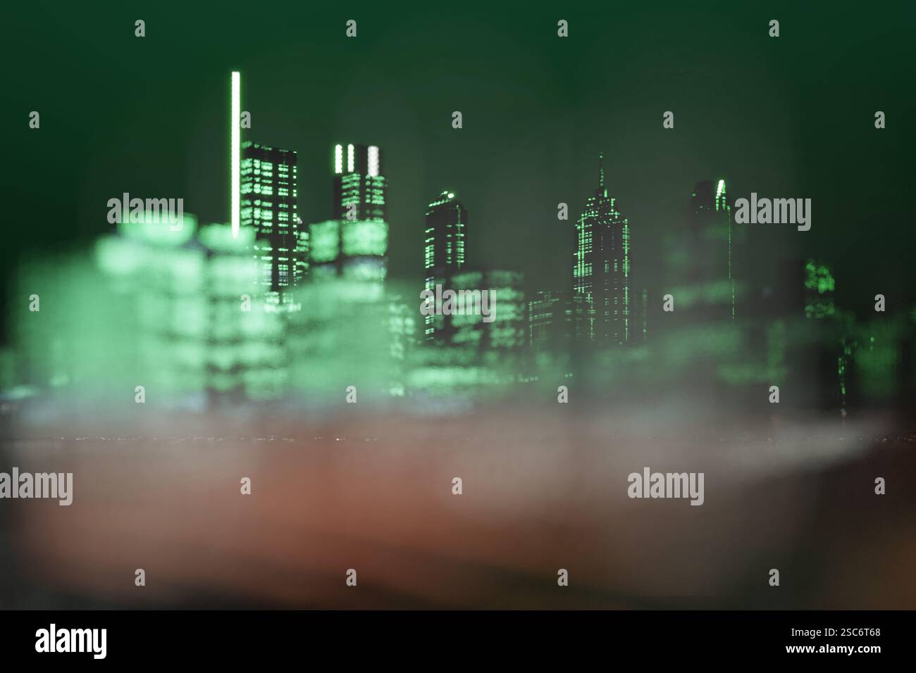 Rendered CGI scene of detailed 3D model representing the Center City ...