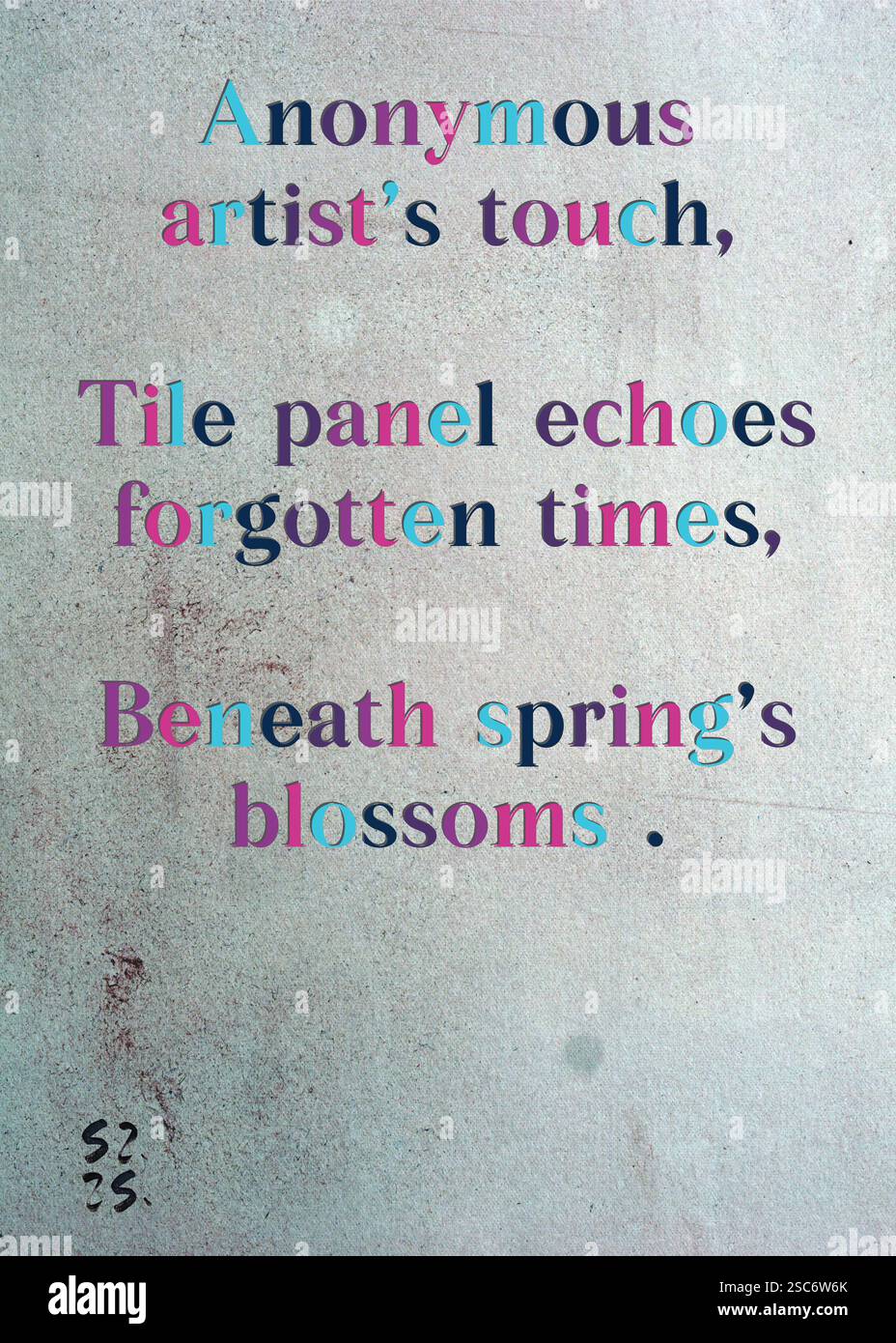 Anonymous artist's touch, Tile panel echoes forgotten times, Beneath ...