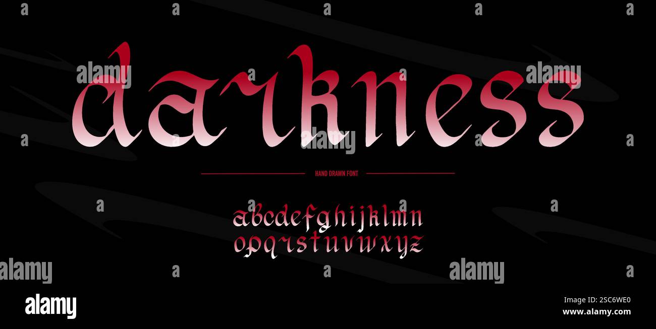 Gothic alphabet. Medieval handwritten typeface in old style made with ...