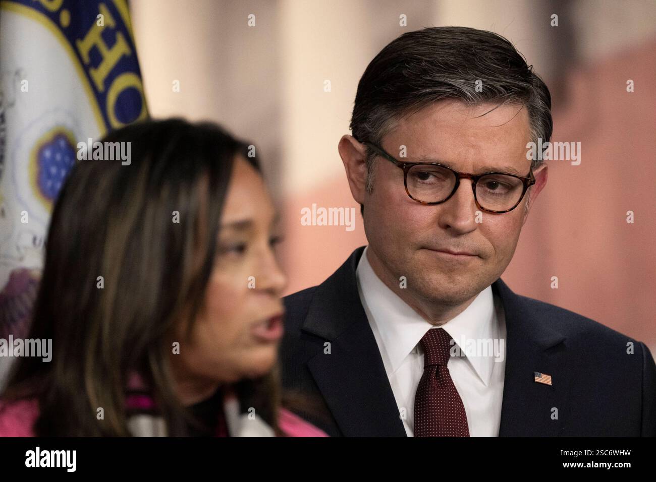 Speaker of the US House of Representatives Mike Johnson (Republican of ...