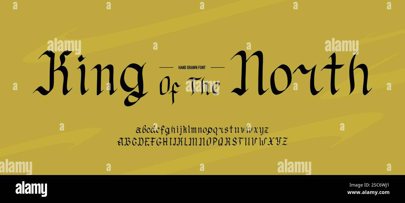 Gothic alphabet. Medieval handwritten typeface in old style made with ...