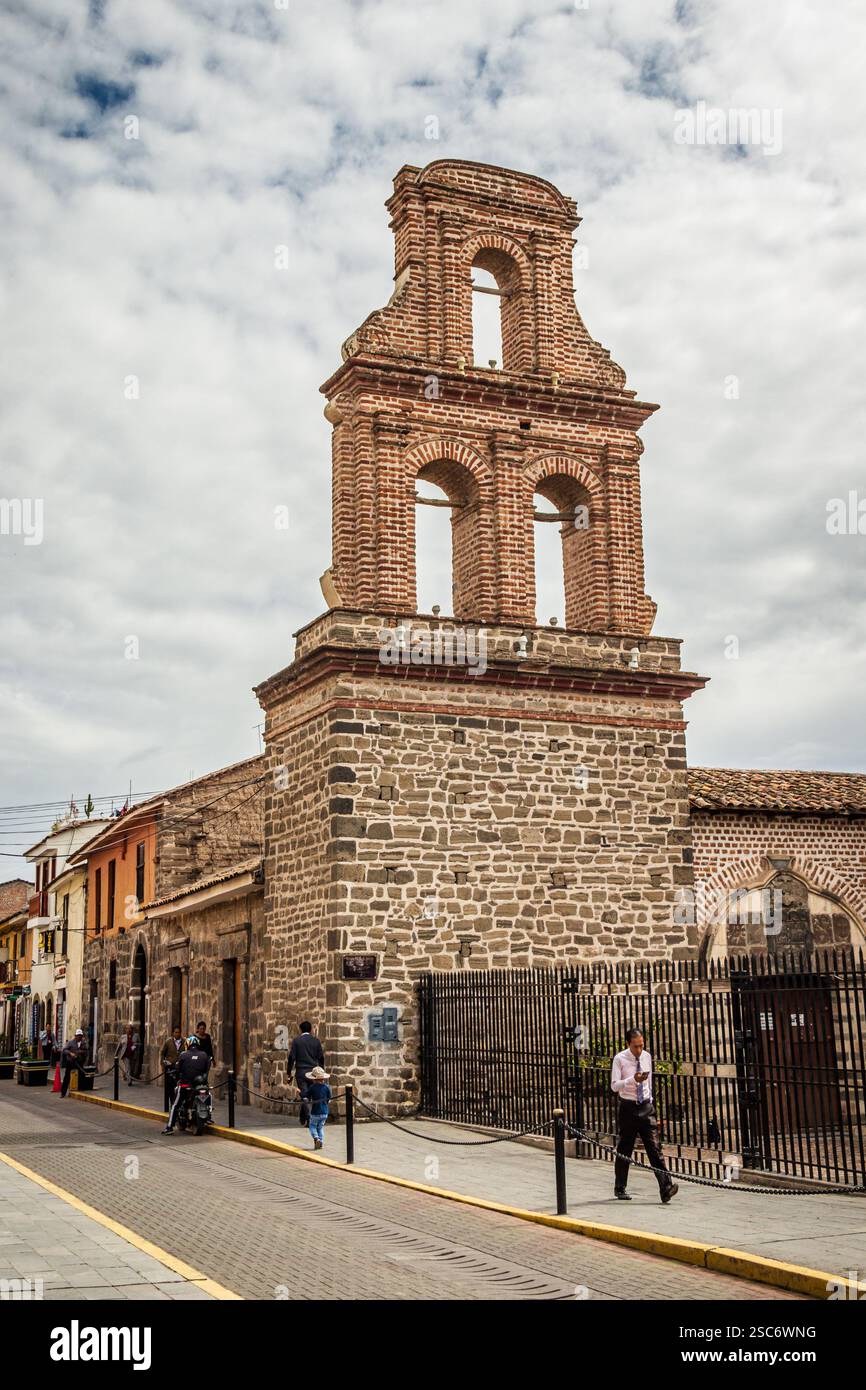 Tower of the Saint Domingo de Guzman Church - Ayacucho, Peru Stock ...