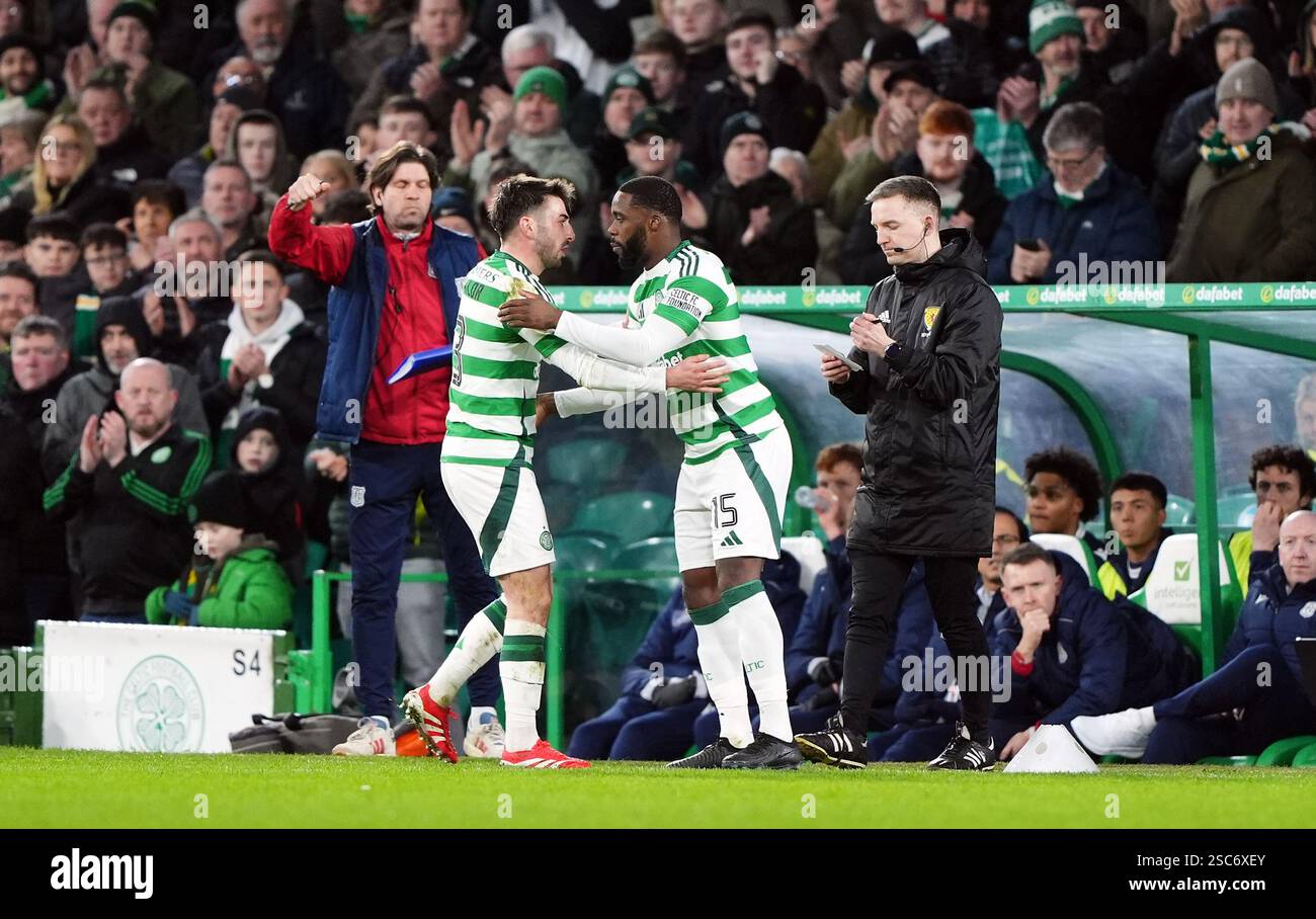 Celtic's Jeffrey Schlupp replaces Greg Taylor during the William Hill ...