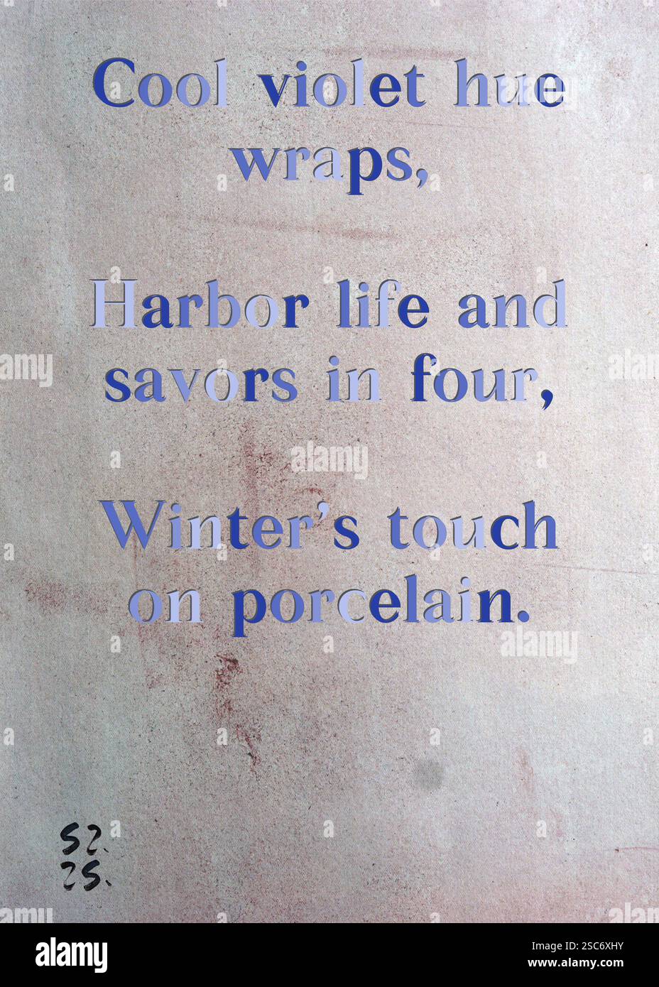 Cool violet hue wraps, Harbor life and savors in four, Winter's touch ...