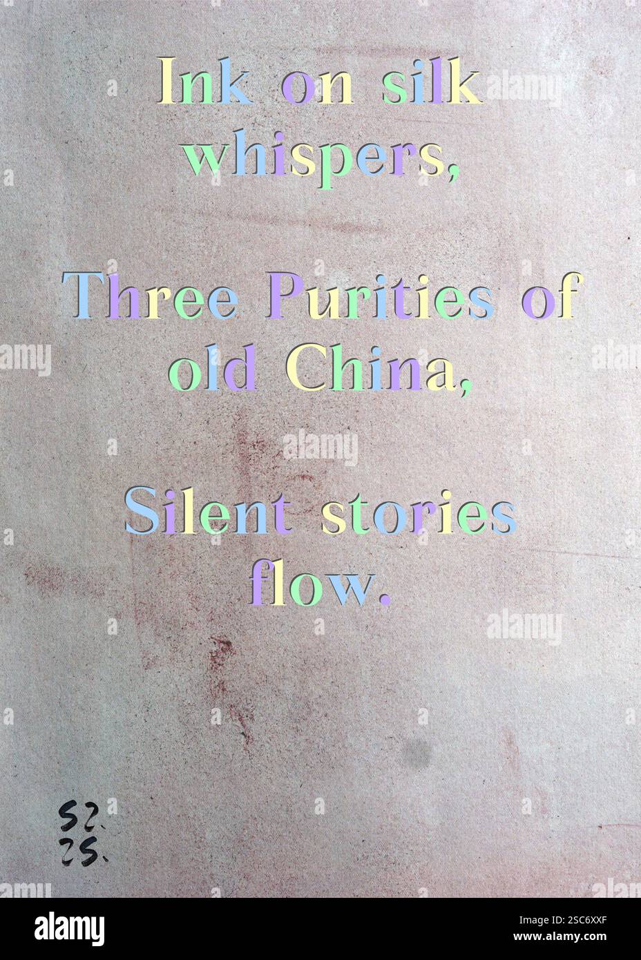 Ink on silk whispers, Three Purities of old China, Silent stories flow ...