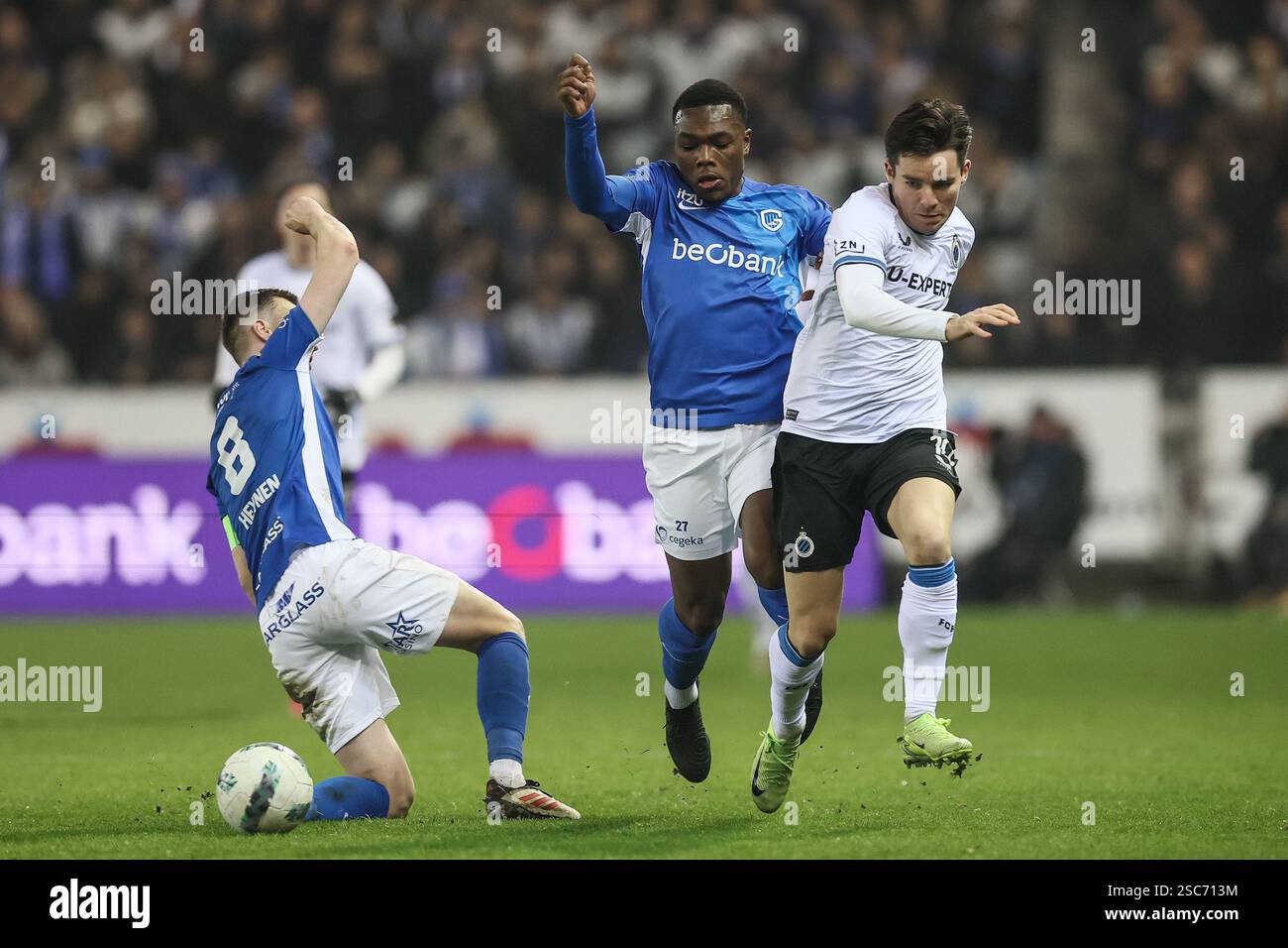 Genk, Belgium. 05th Feb, 2025. Genk's Bryan Heynen, Genk's Ken Nkuba ...