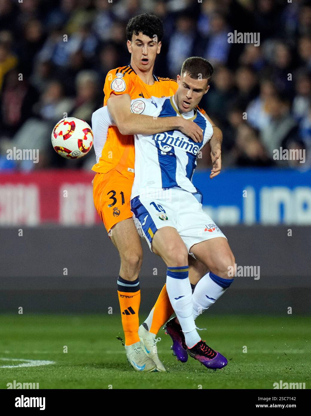 Madrid, Spain. 05th Feb, 2025. Jacobo Ramon of Real Madrid CF and Diego ...
