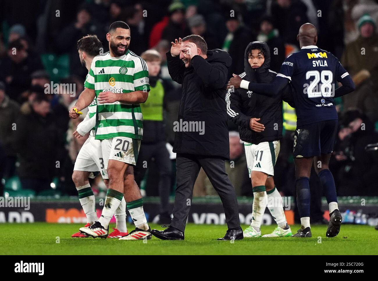 Celtic's Cameron Carter-Vickers and manager Brendan Rodgers after the ...
