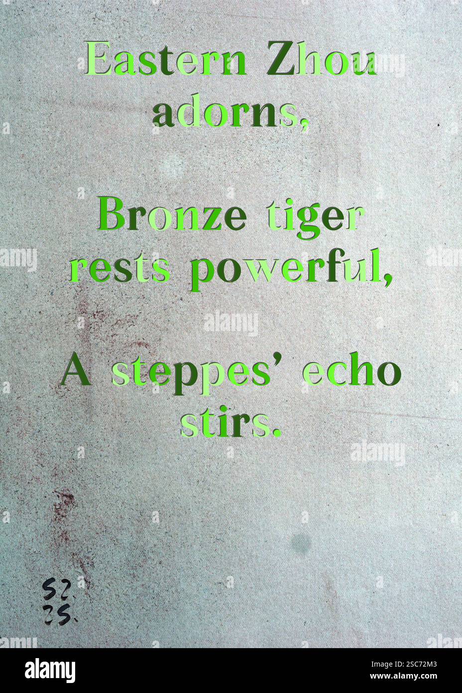 Eastern Zhou adorns, Bronze tiger rests powerful, A steppes' echo stirs ...