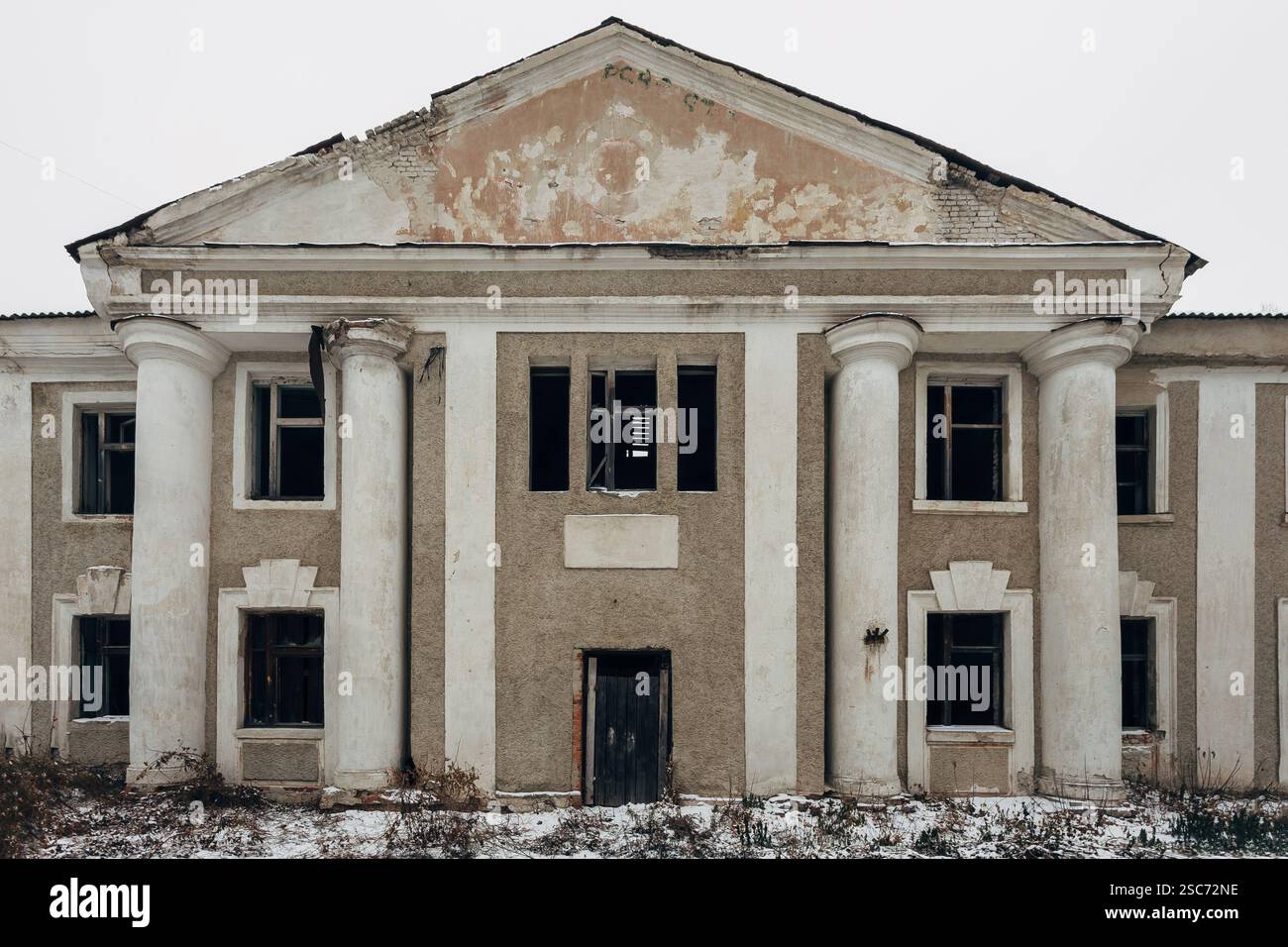 Old burnt abandoned ruined hospital Stock Photo - Alamy