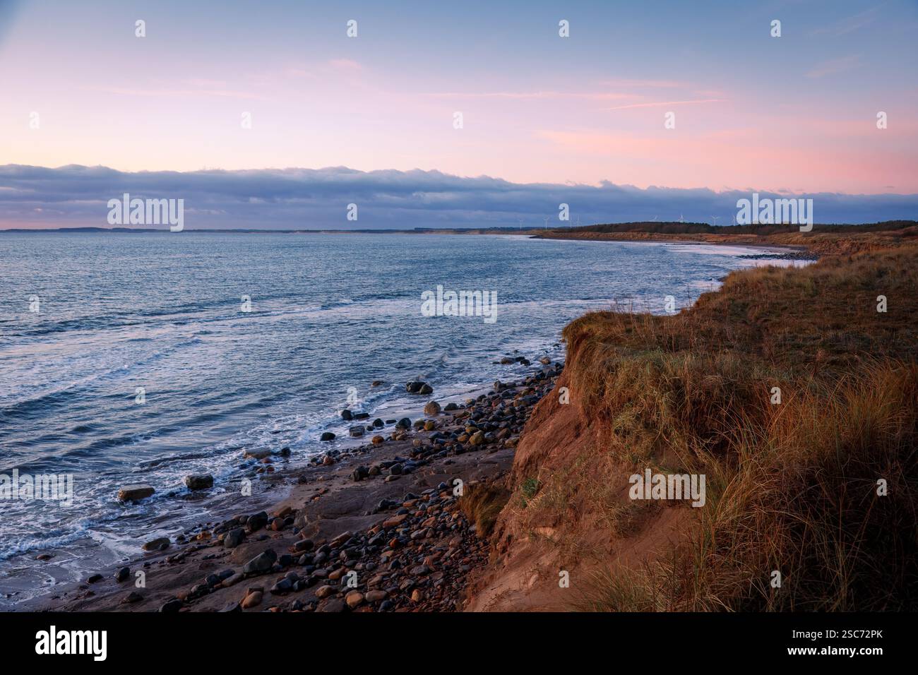 Sunrise on Togston Beach, Druridge Bay Northumberland, 2025 Stock Photo ...
