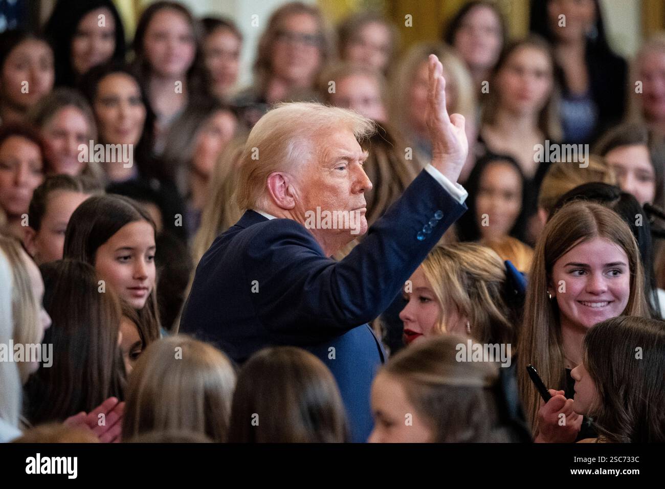 Washington, USA. 05th Feb, 2025. U.S. President Donald Trump waves ...