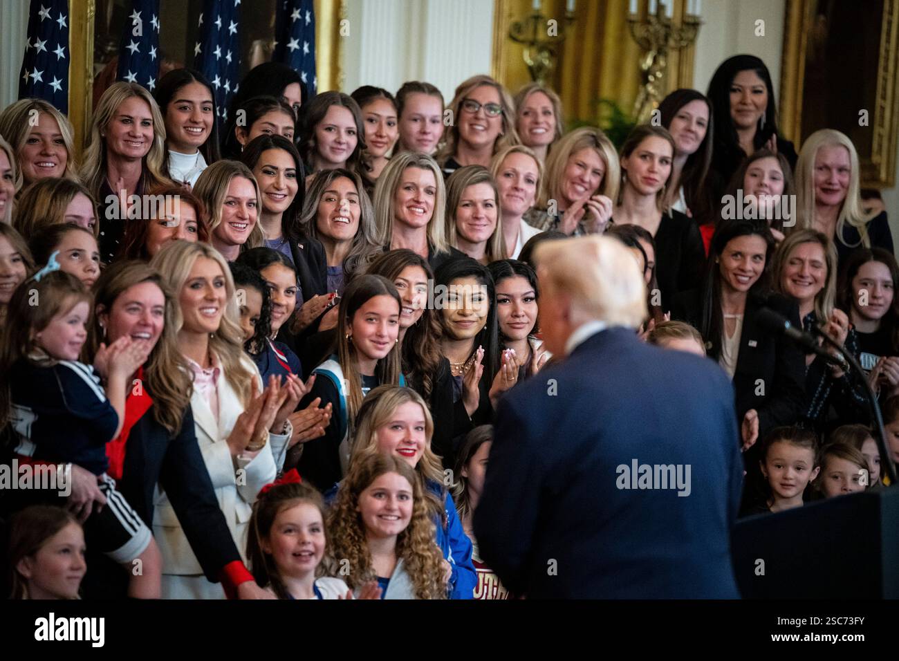 Washington, USA. 05th Feb, 2025. Female athletes applaud as U.S ...