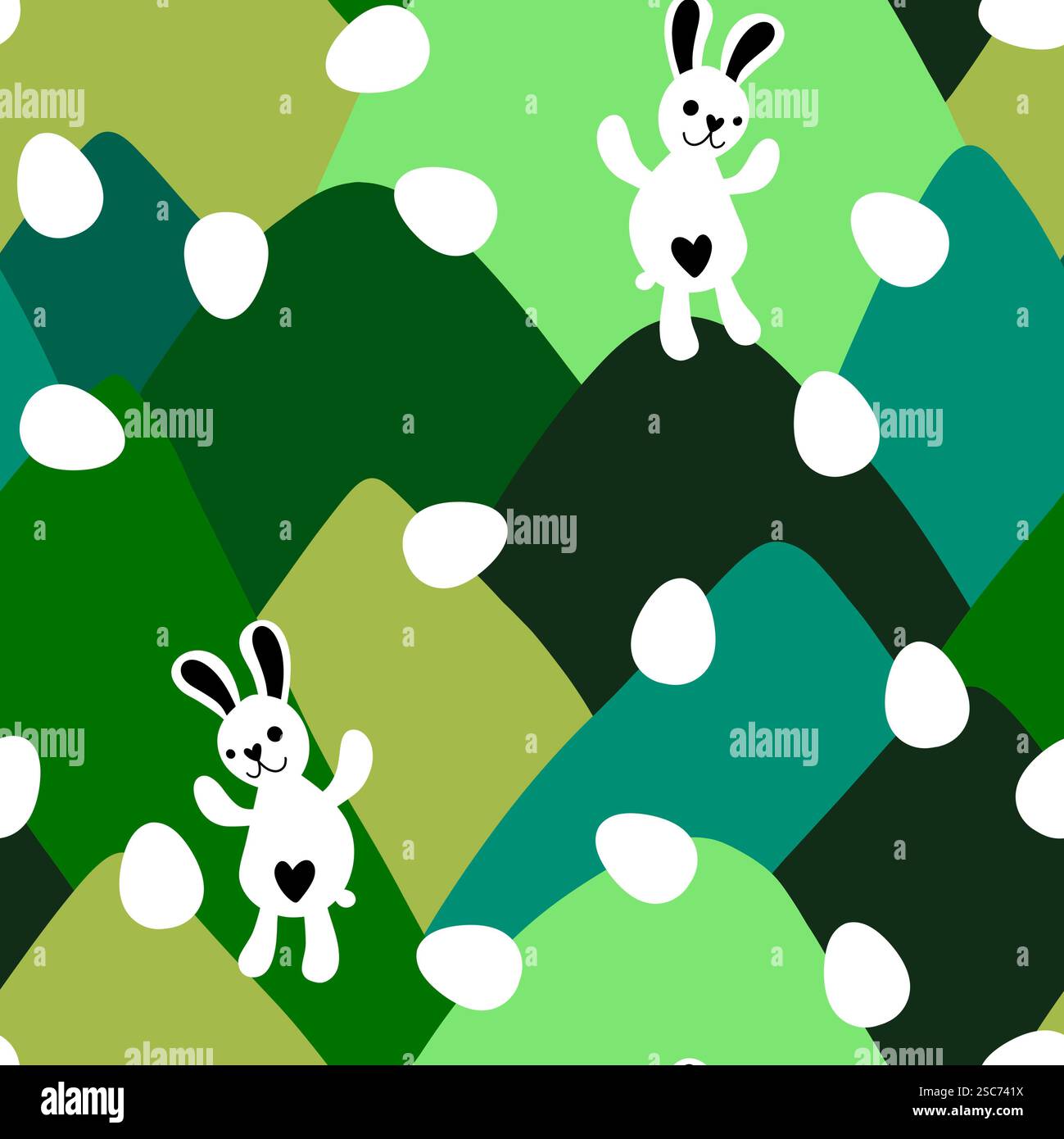 Easter eggs seamless rabbits ears pattern for wrapping paper and ...