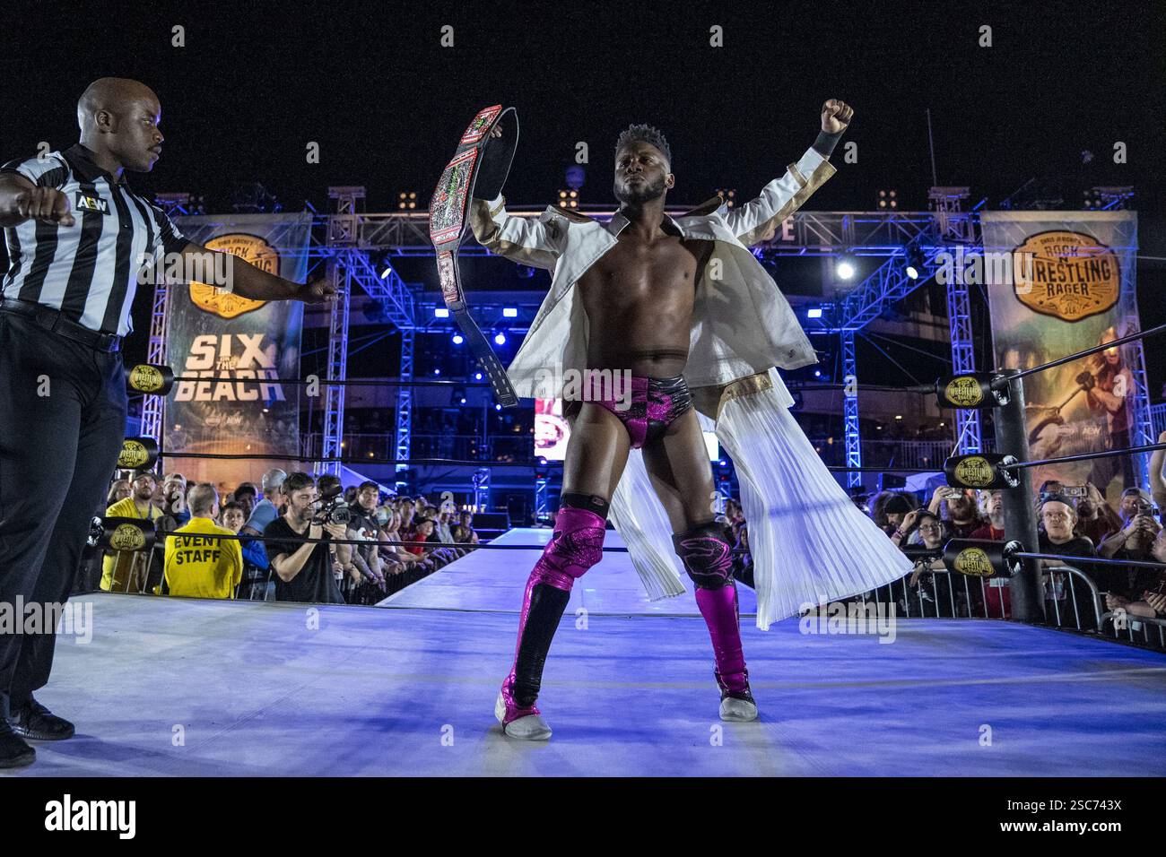 Michael Oko is seen during Chris Jericho's Rock 'N' Wrestling Rager at Sea on Monday, Feb. 3 ...