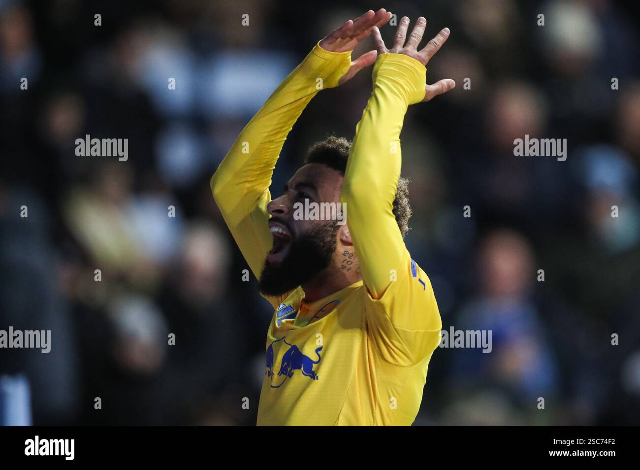 Coventry, UK. 05th Feb, 2025. Jayden Bogle of Leeds United celebrates ...