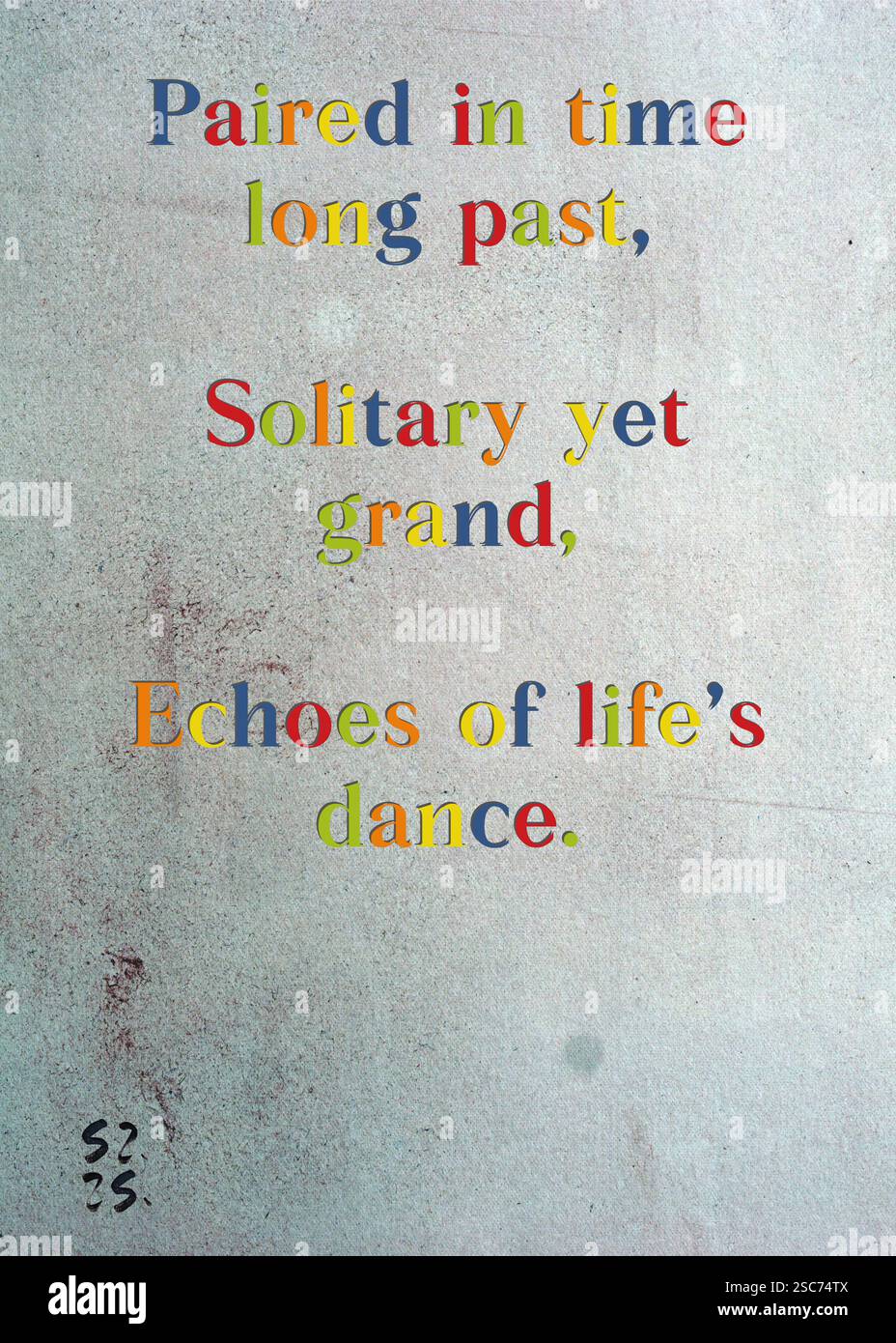 Paired in time long past, Solitary yet grand, Echoes of life's dance ...