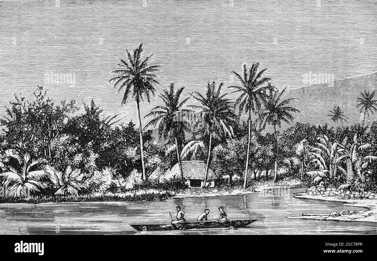 Tropical landscape on the Samoan Islands in the Pacific Ocean ...