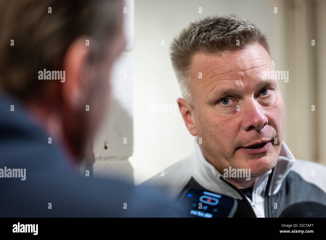 Faro, Portugal. 05th Feb, 2025. 250205 Head coach Stefan Billborn of IFK Göteborg is interviewed ...