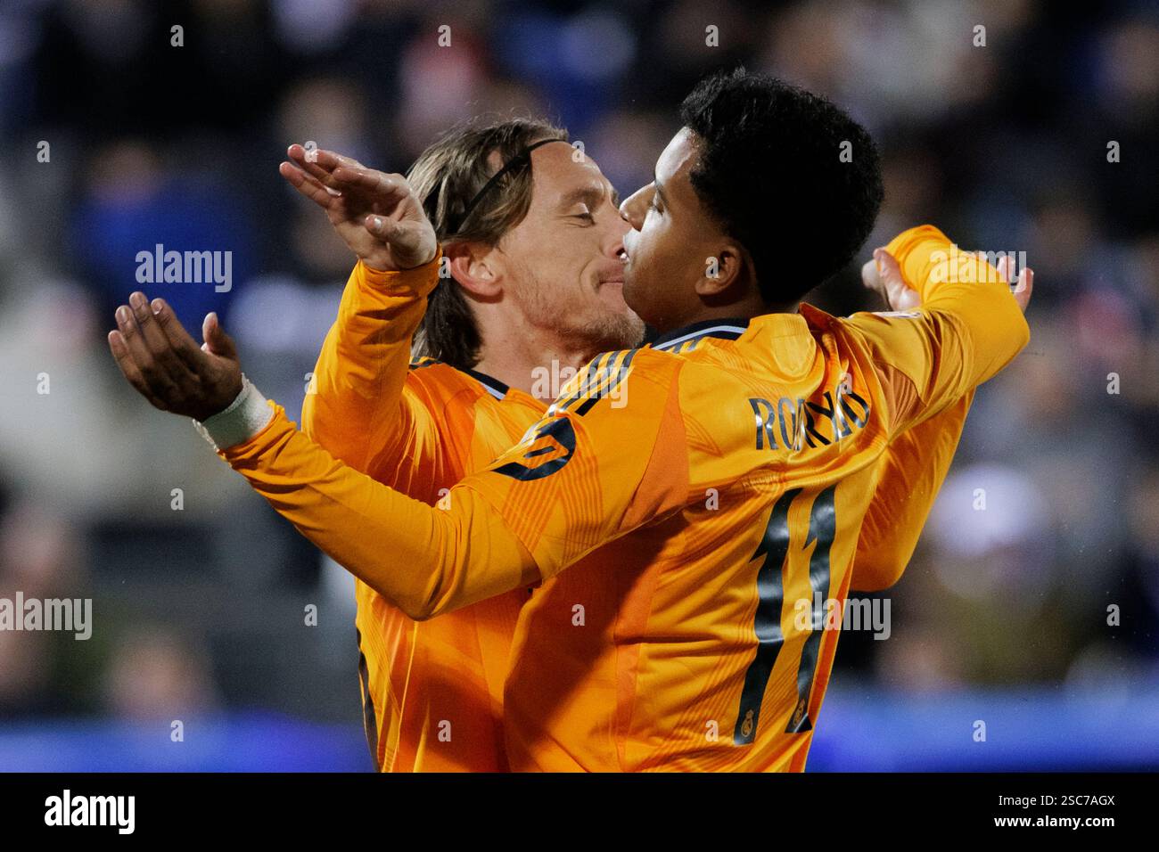 MADRID, SPAIN - February 5: Luka Modric of Real Madrid and Rodrygo Goes ...