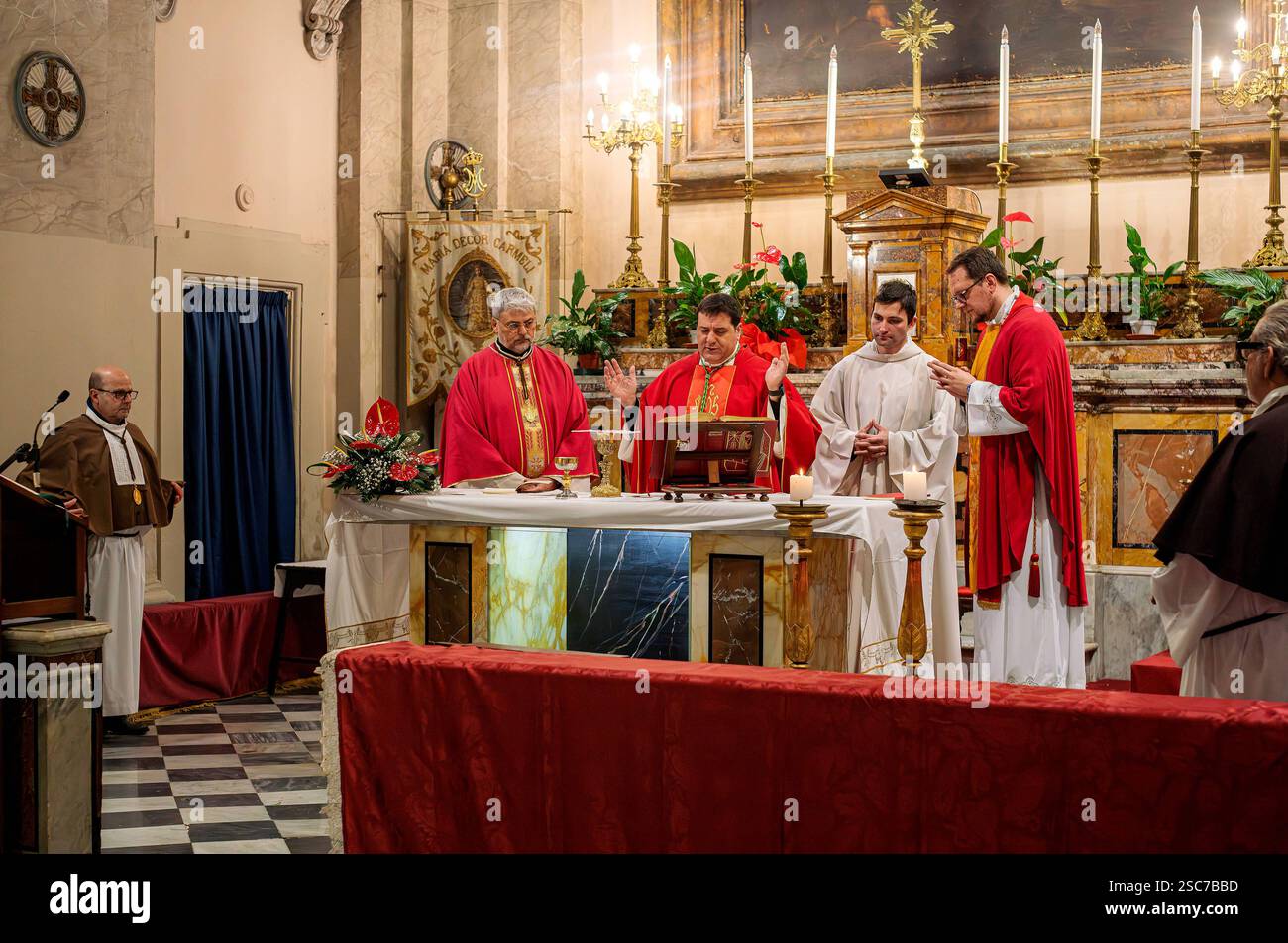 The feast of St. Agatha in Trastevere ROME, ITALY - FEBRUARY 5: Bishop ...