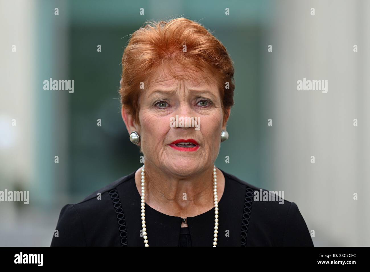 Canberra, Australia. 06th Feb, 2025. One Nation leader Pauline Hanson ...