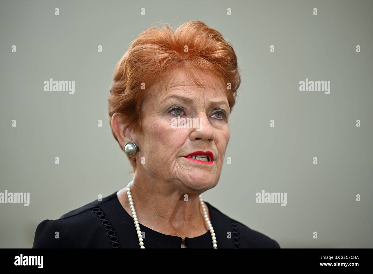 Canberra, Australia. 06th Feb, 2025. One Nation leader Pauline Hanson ...