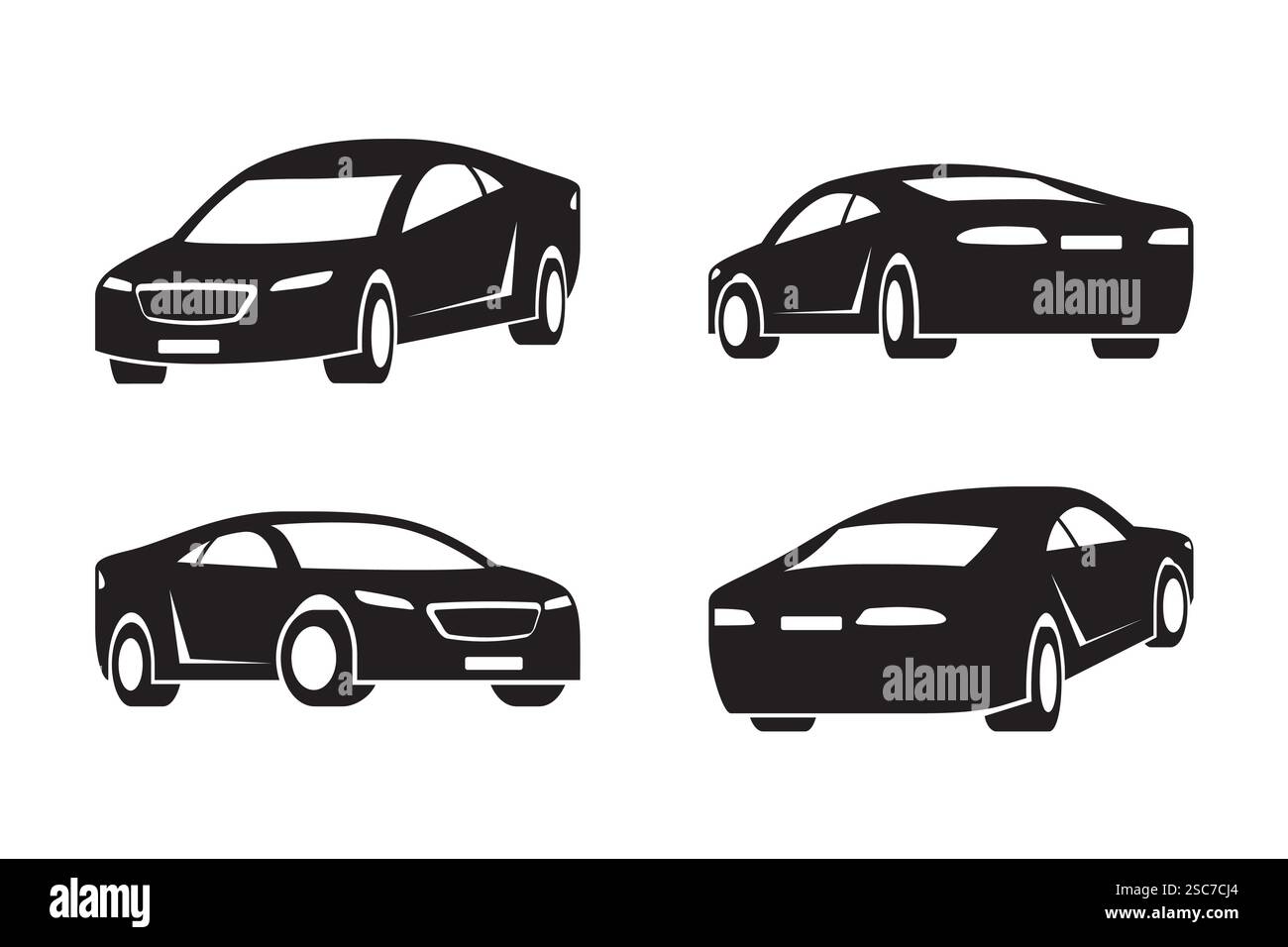 Luxury sport car in different perspective – vector illustration Stock ...