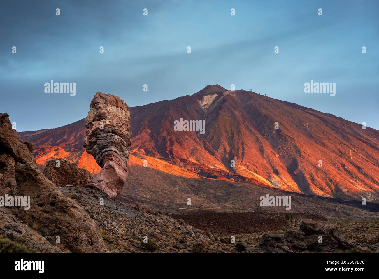 Panorama at sunrise of the Roque Chinchado, also known as the Stone ...