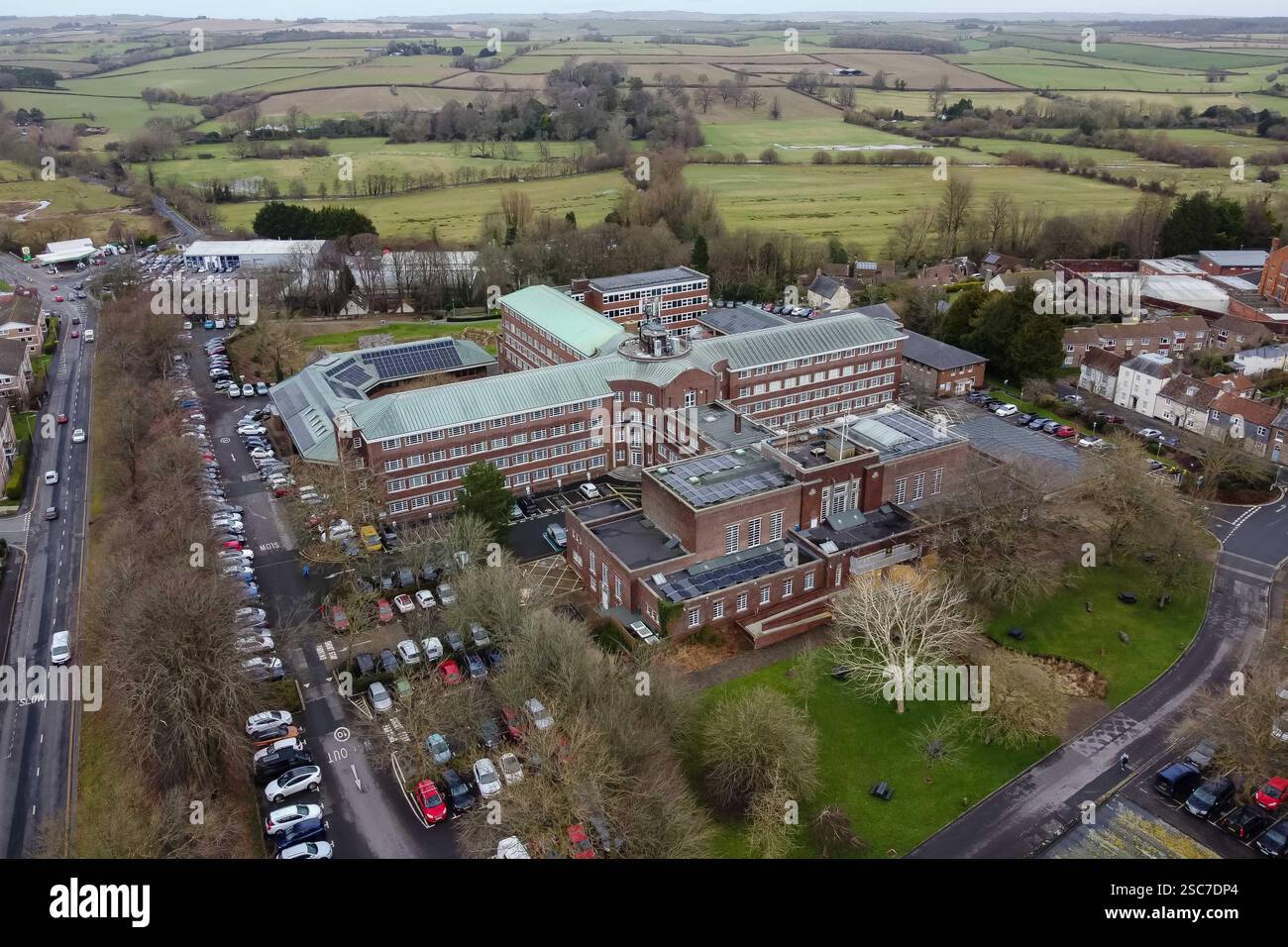 Dorchester, Dorset, UK. 5th February 2024. General aerial view of the ...