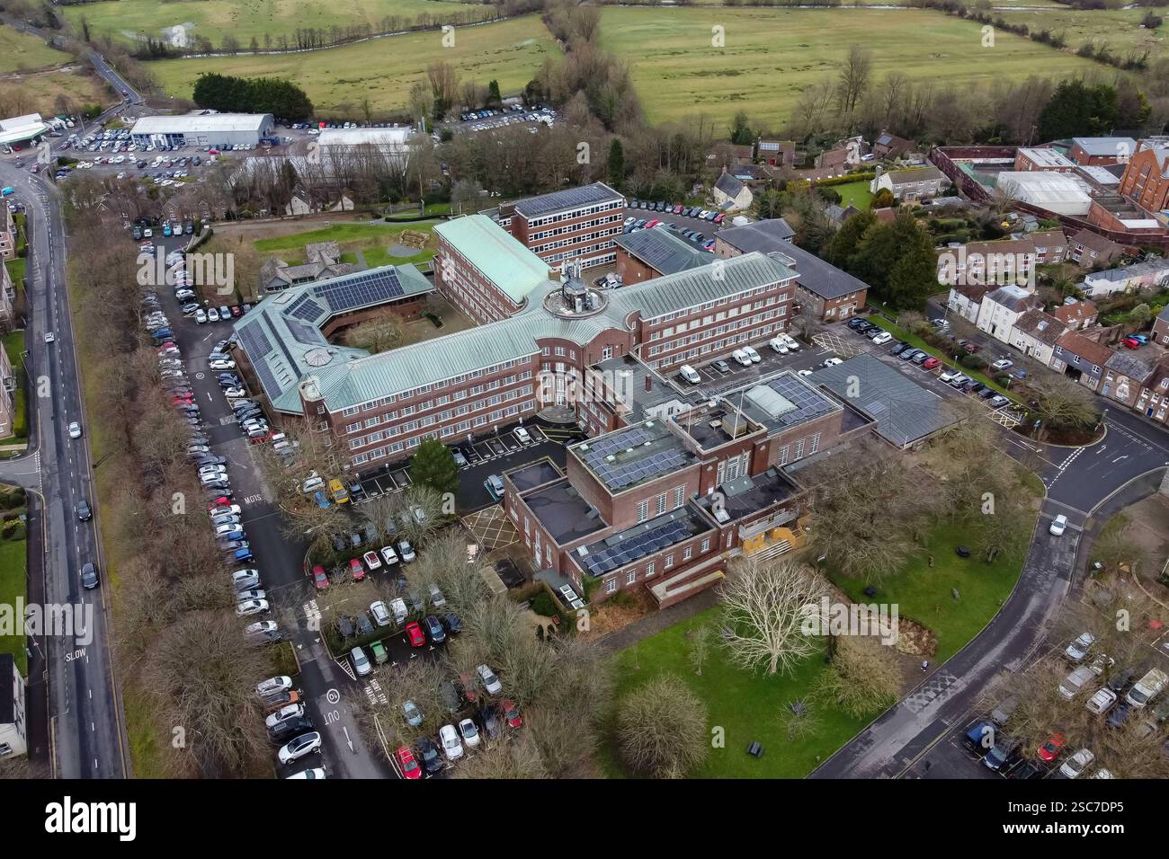 Dorchester, Dorset, UK. 5th February 2024. General aerial view of the ...