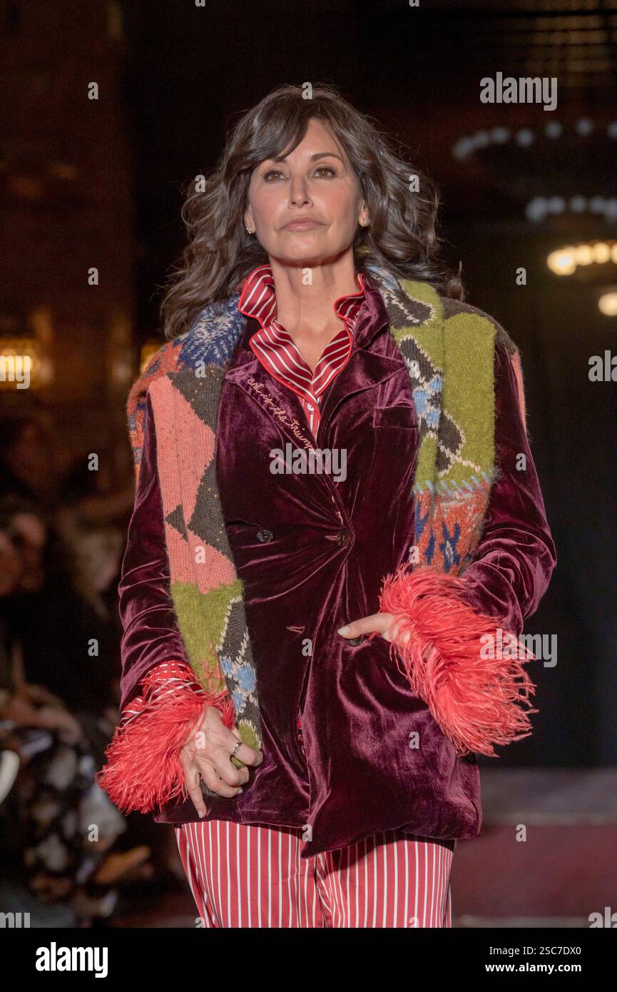 Gina Gershon walks the runway for the Lingua Franca fashion show during ...