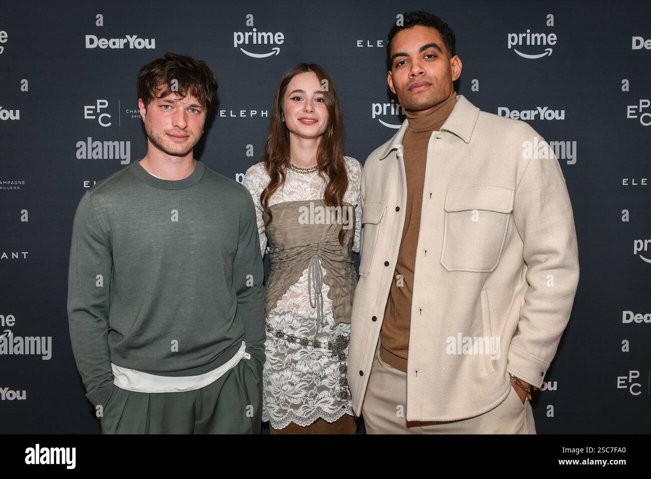 French actress Carla Poquin poses with French actors Louka Meliava and ...