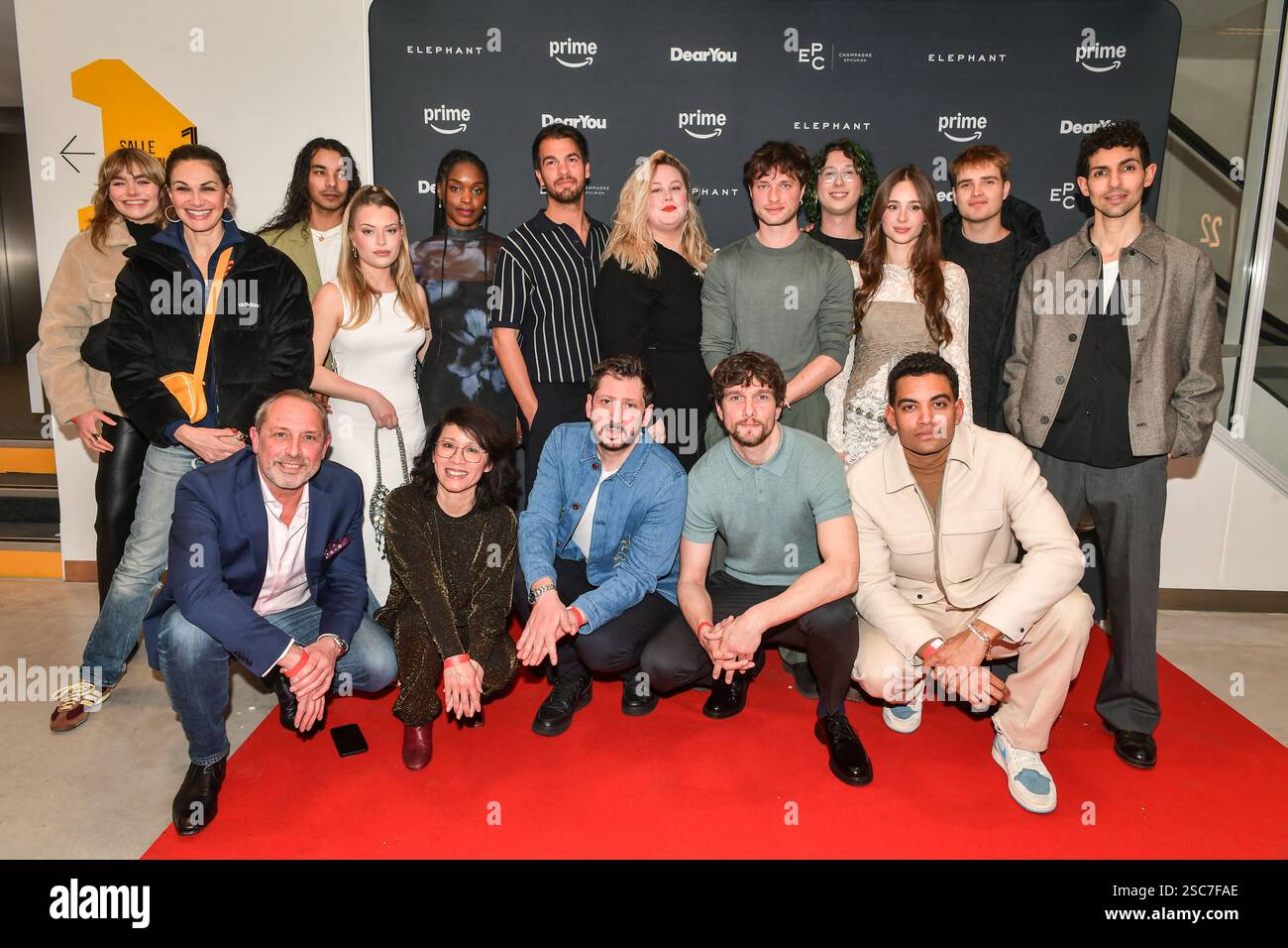 French actress Carla Poquin poses with French actors Louka Meliava ...
