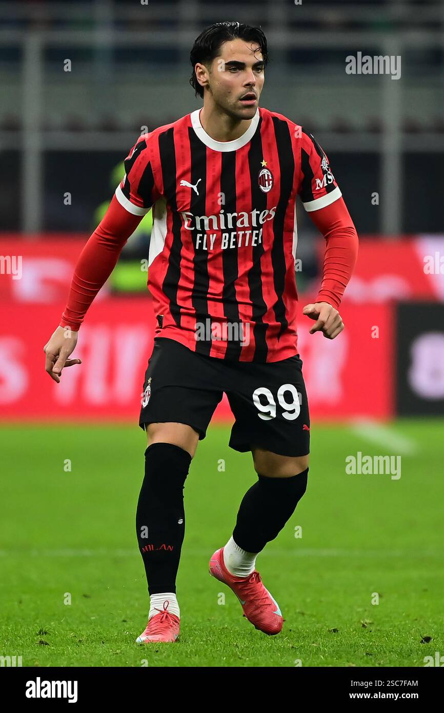 AC Milan's Italian forward #99 Riccardo Sottil during the Italian Coppa Italia football match AC ...