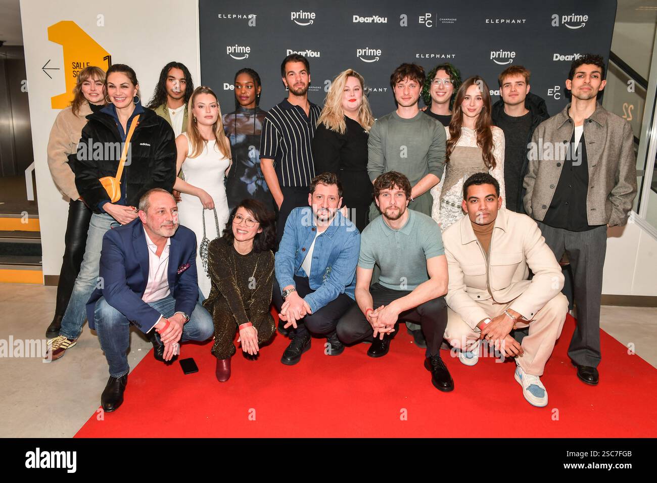 French actress Carla Poquin poses with French actors Louka Meliava ...