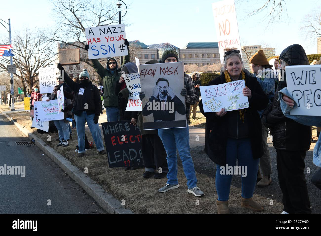 Activists protest against Project 2020 outside of the Connecticut, USA ...