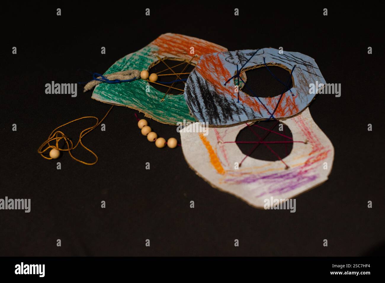 Unique handmade crafts crafted from paper and string showcase vibrant ...
