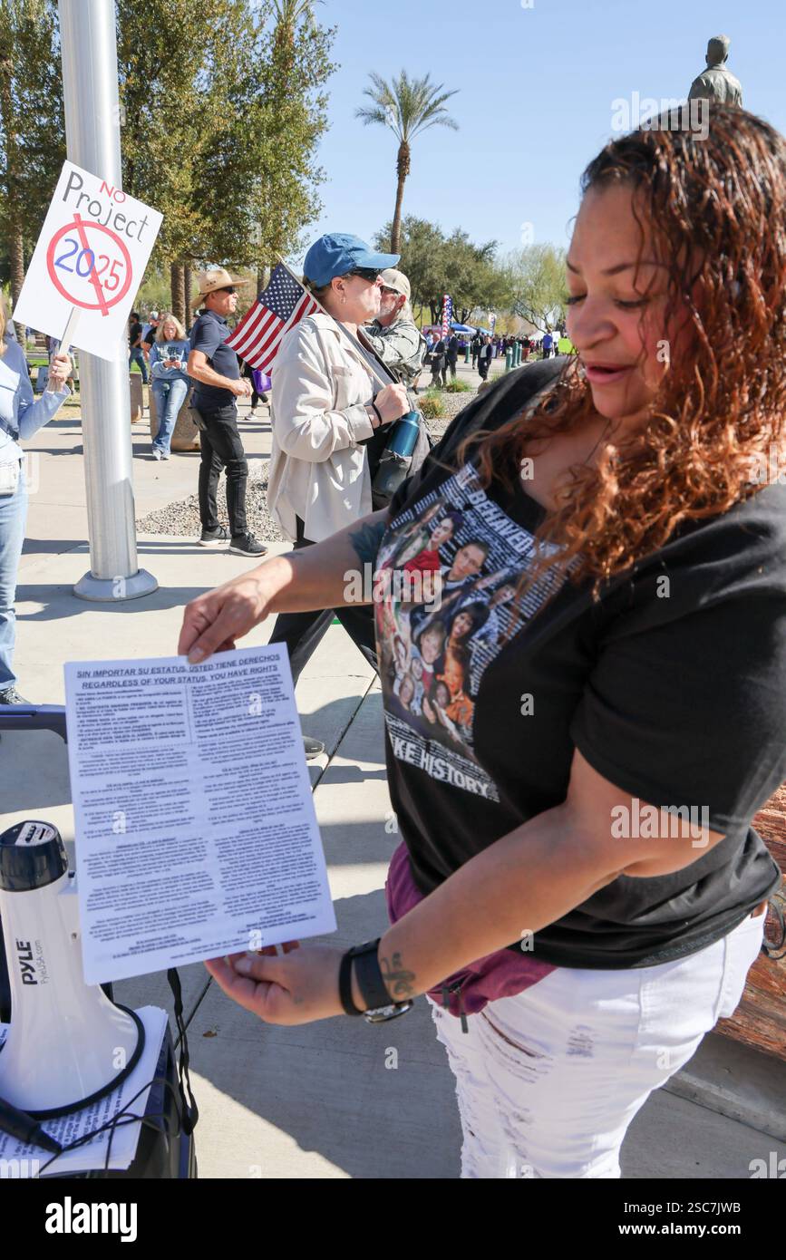 Phoenix, USA. 05th Feb, 2025. Organizer Clarissa has some know your ...