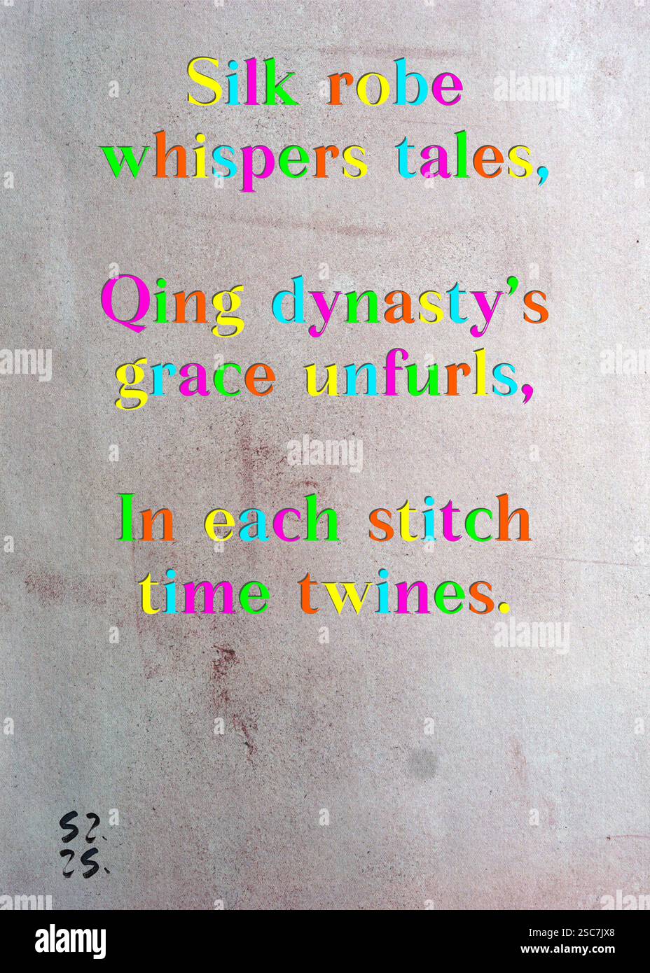 Silk robe whispers tales, Qing dynasty's grace unfurls, In each stitch ...