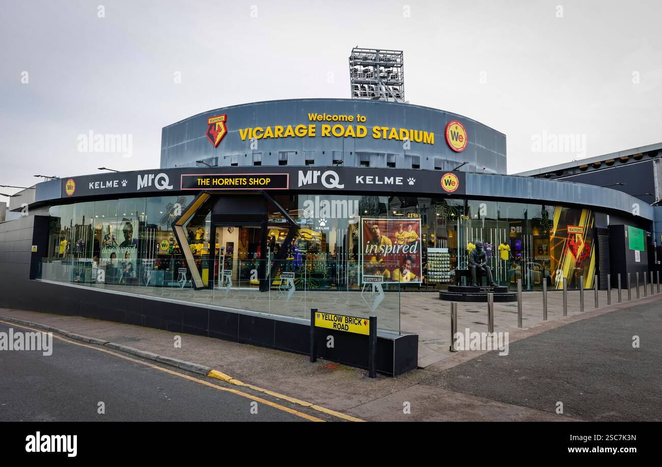 Vicarage Road, Watford, WFC Football Ground Stock Photo - Alamy