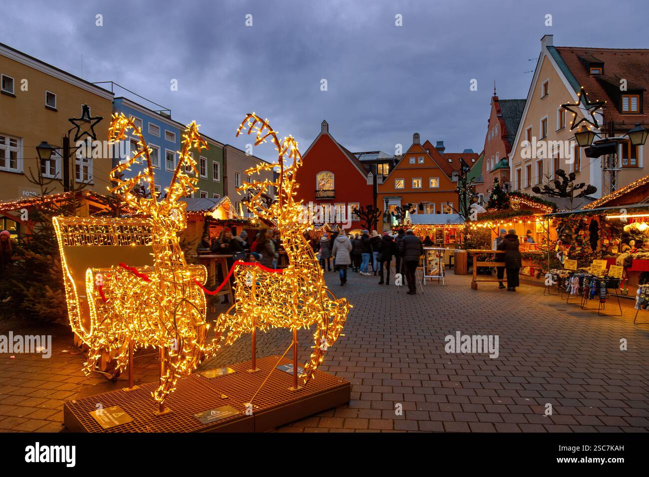 Christmas market at Kleiner Platz in Erding in Bavaria in Germany Stock ...