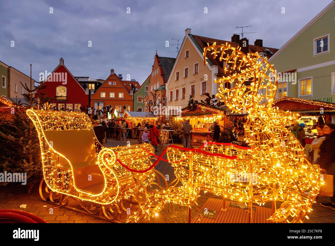 Christmas market at Kleiner Platz in Erding in Bavaria in Germany Stock ...