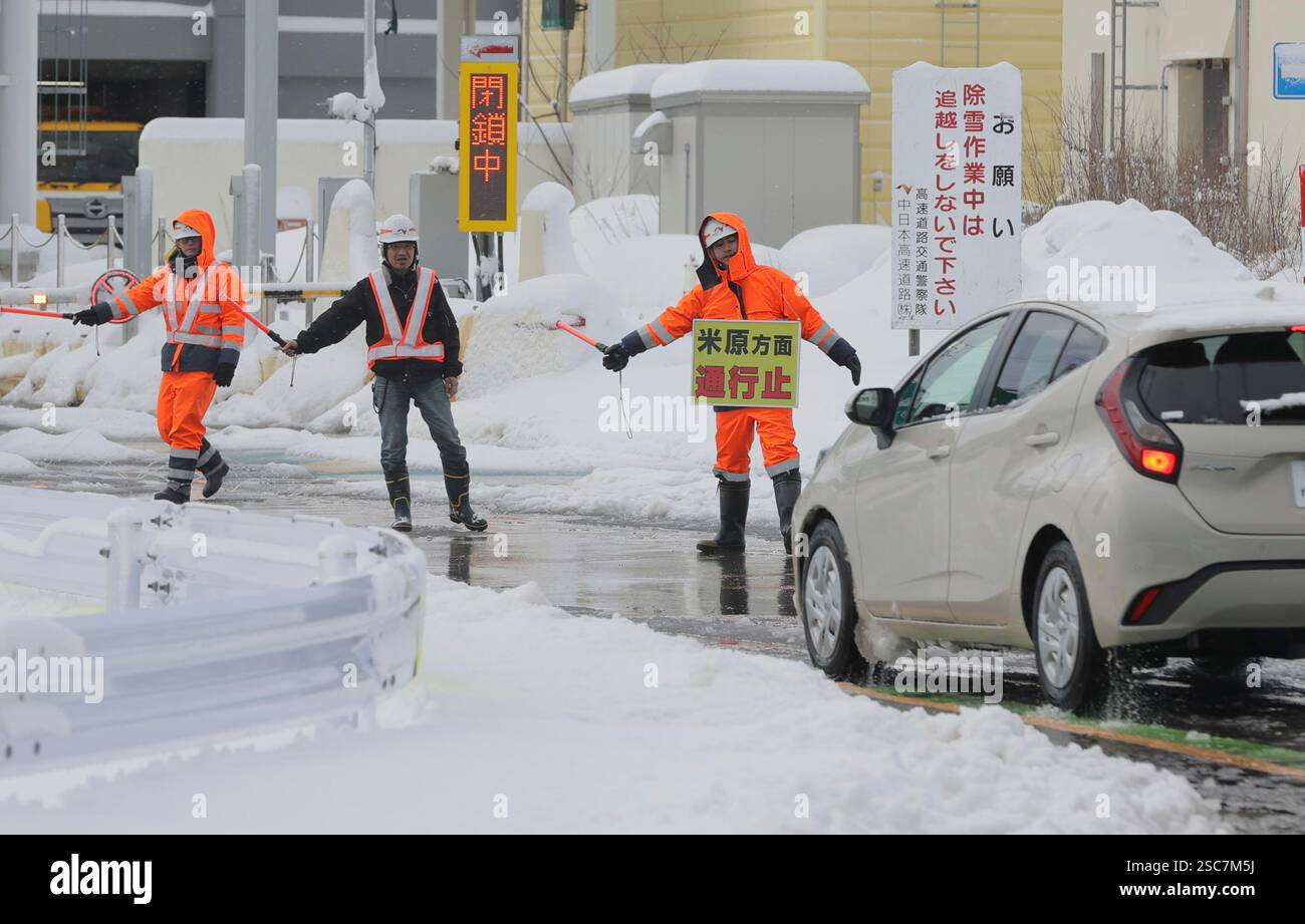 An electronic signboard shows a notice of the road closure due to a ...