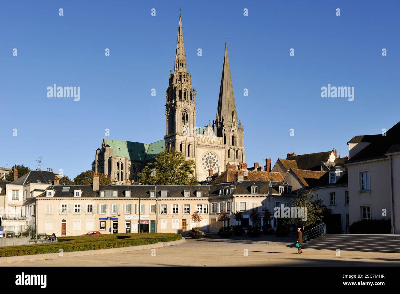 Chatelet Square and Cathedral of Our Lady of Chartres,Eure et Loir ...